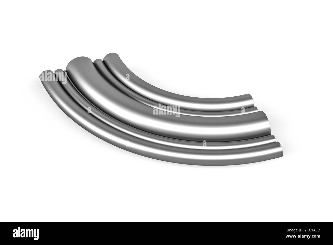 Metal industrial pipe corner isolated on white background - 3d render ...