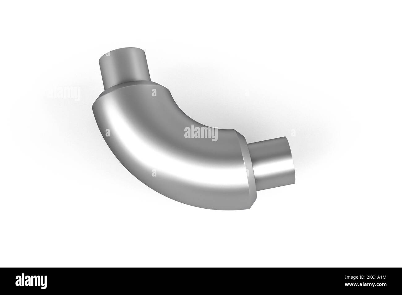 Metal industrial pipe corner isolated on white background - 3d render ...