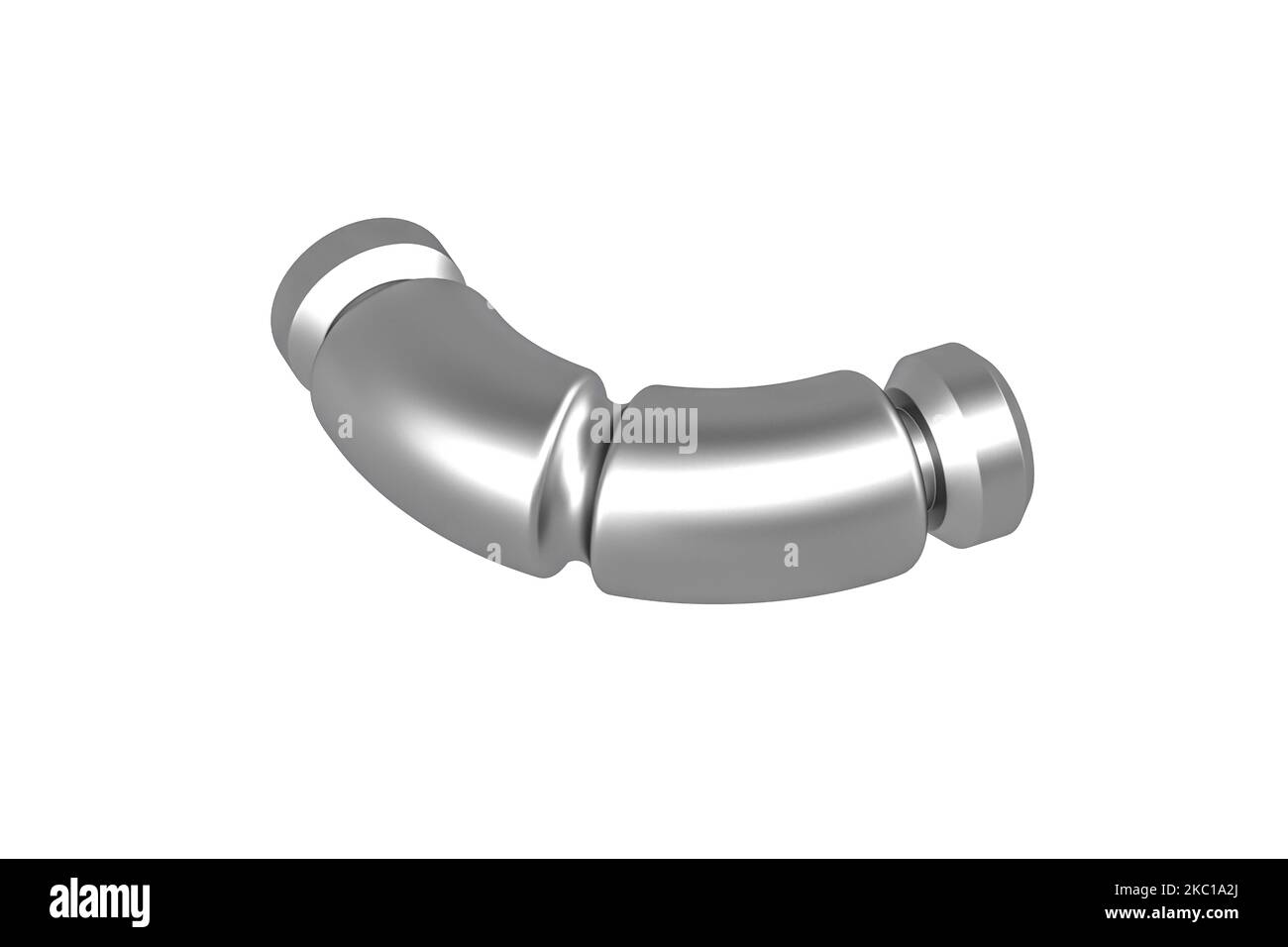 Metal industrial pipe corner isolated on white background - 3d render ...