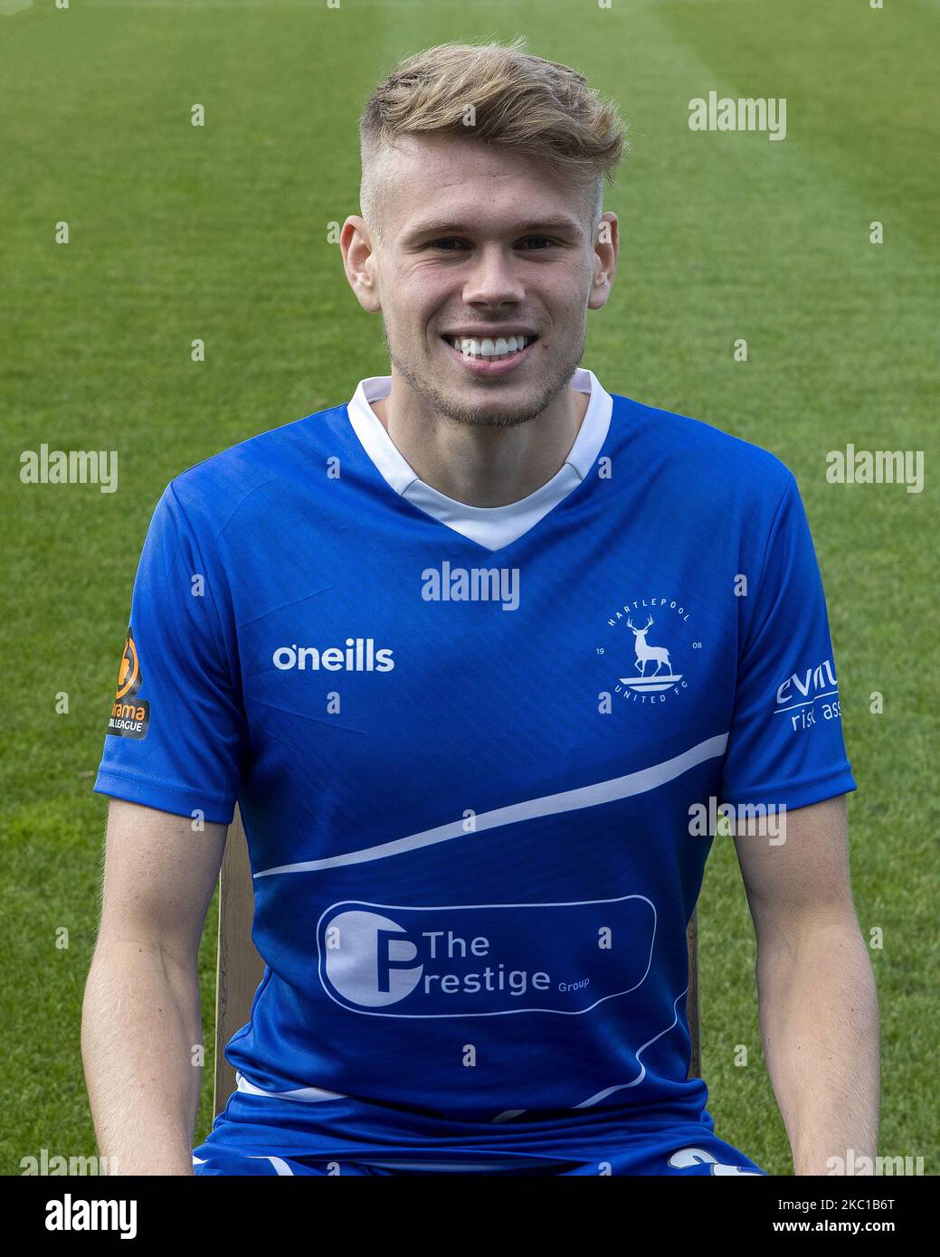 Lewis Cass during the Hartlepool United 1st team squad photocall at ...