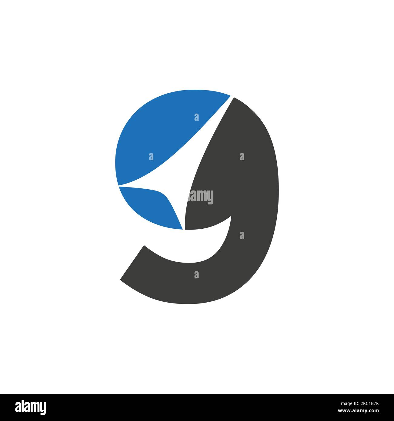 Letter 9 Logo Design, Minimalist 9 Letter Monogram Initial Based Vector ...