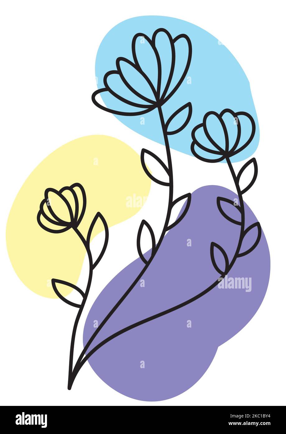 Illustration of Floral, line art design Stock Photo - Alamy