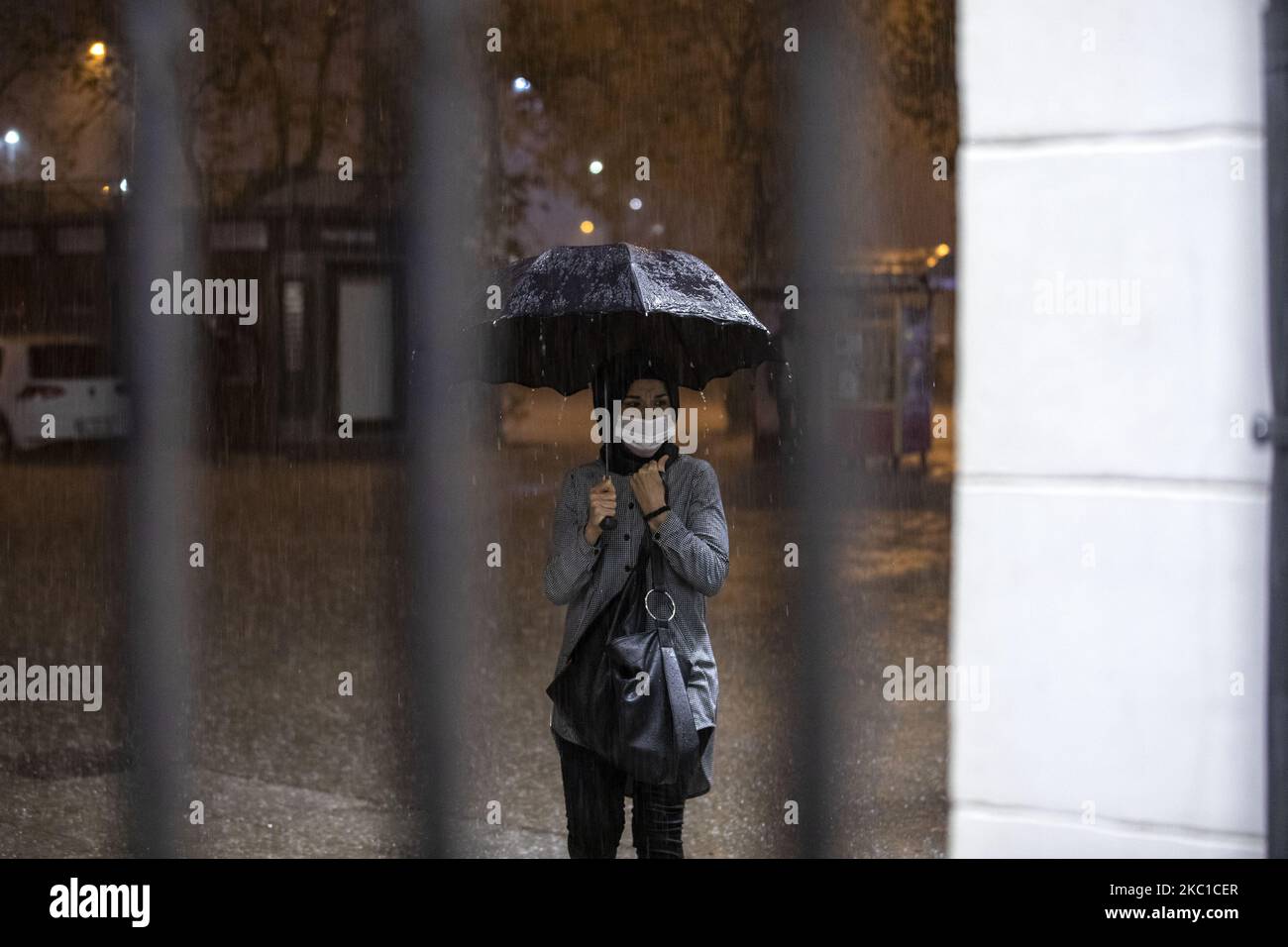 Heavy rains hit Istanbul, Turkey, on October 08, 2020, interrupting ...
