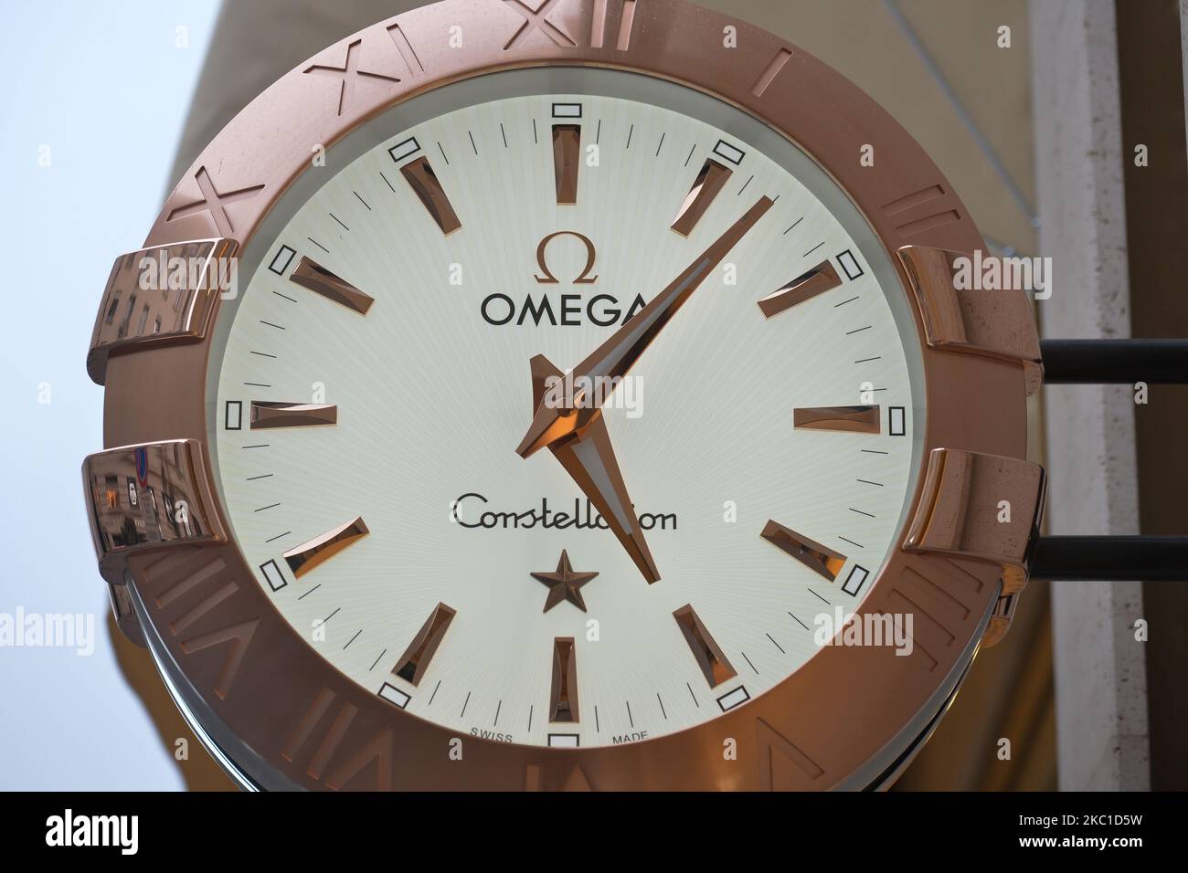 Omega watch outside Omega shop in Sofia city center. On October 7, 2020 ...