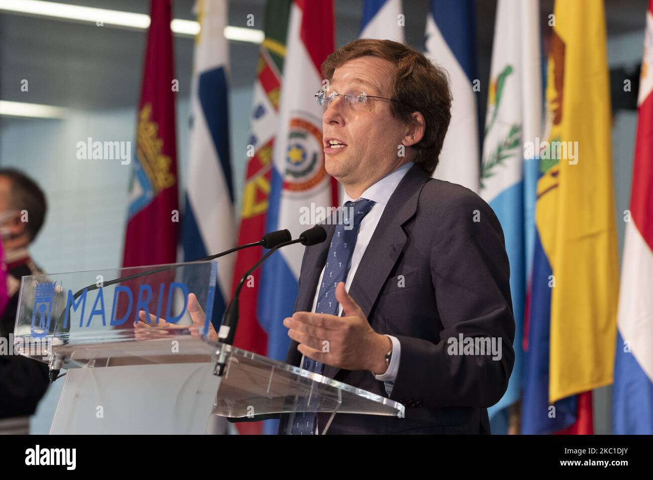 The mayor of Madrid, Jose Luis Martinez Almeida during a commemorative ...