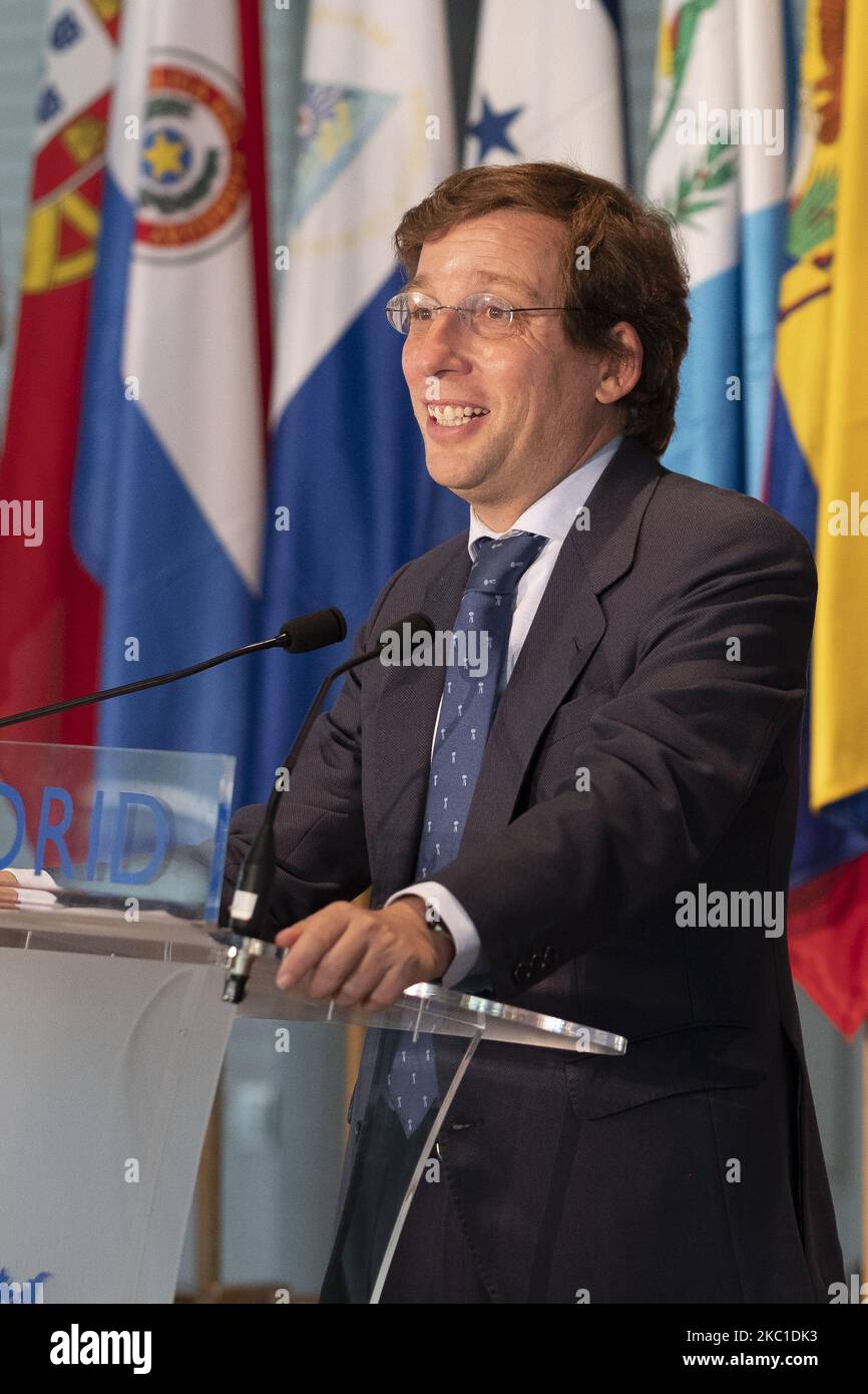 The mayor of Madrid, Jose Luis Martinez Almeida during a commemorative ...
