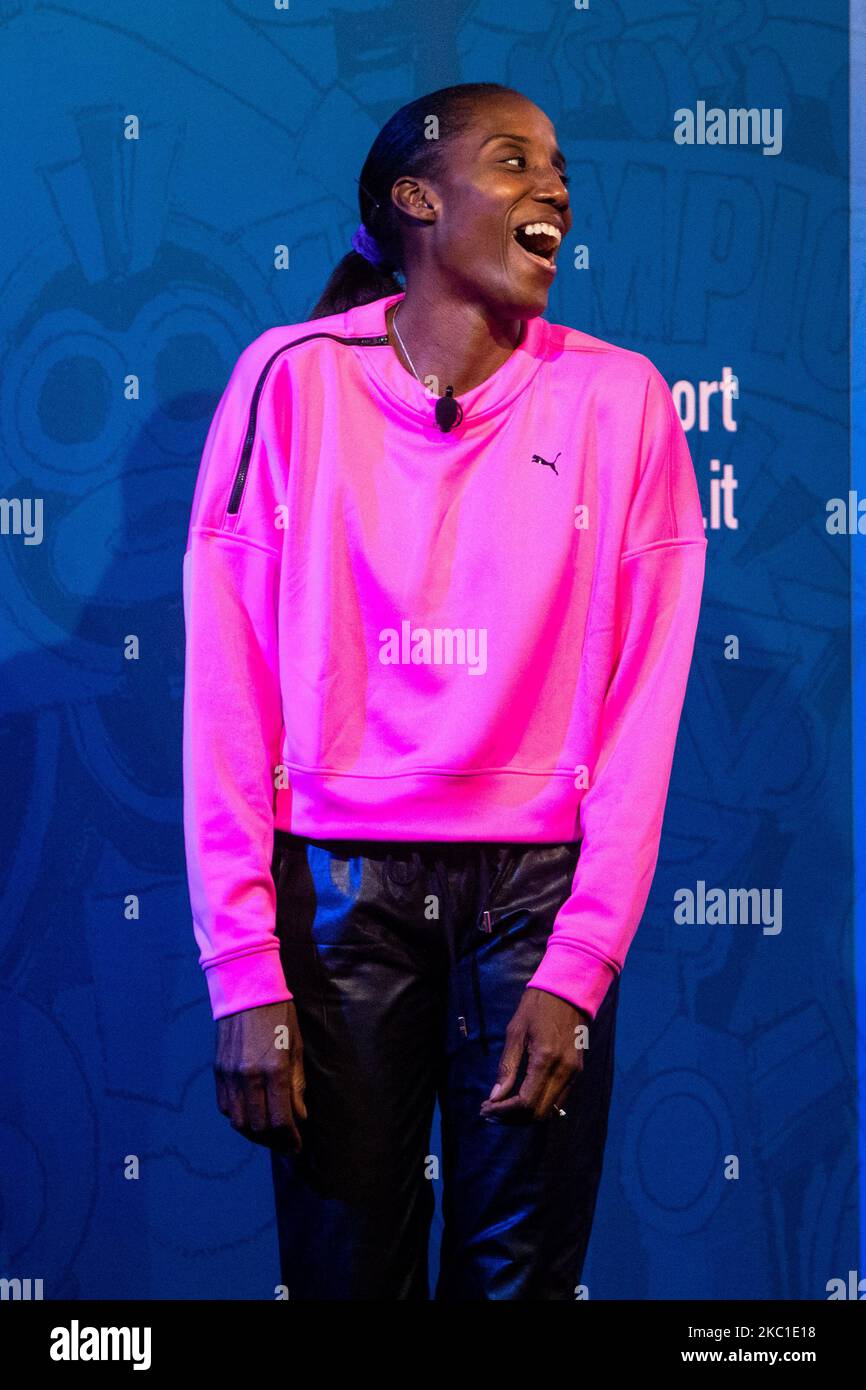 Fiona May attends at Festival dello Sport at Teatro Strehler in Milan ...