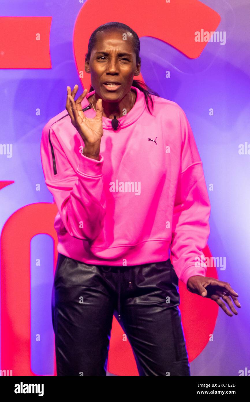 Fiona May attends at Festival dello Sport at Teatro Strehler in Milan ...