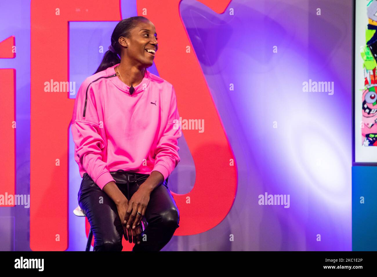 Fiona May attends at Festival dello Sport at Teatro Strehler in Milan ...