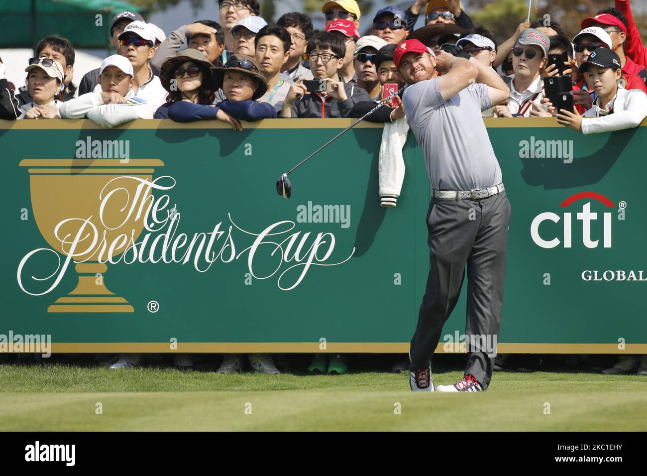 United States Team player JB Holms practice playing on the 10th tee ...