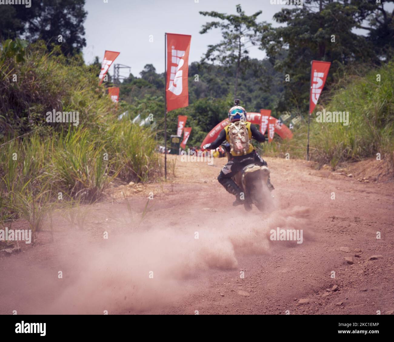 Pahang, Malaysia - Sept 24, 2022 Dusty sand terrain where the ...