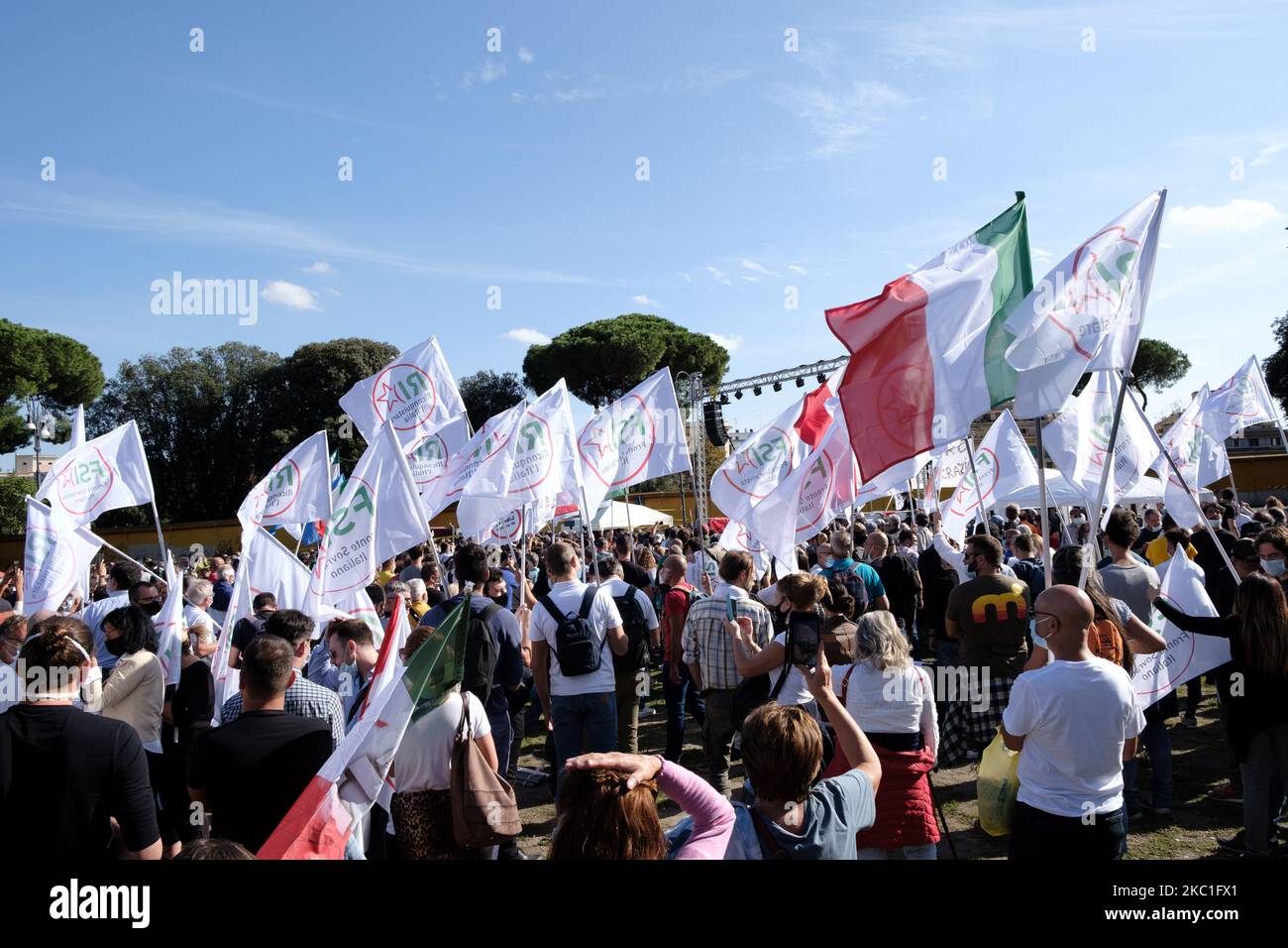 Rome was the site of anti-mask protests on October 10, 2020, in Piazza ...