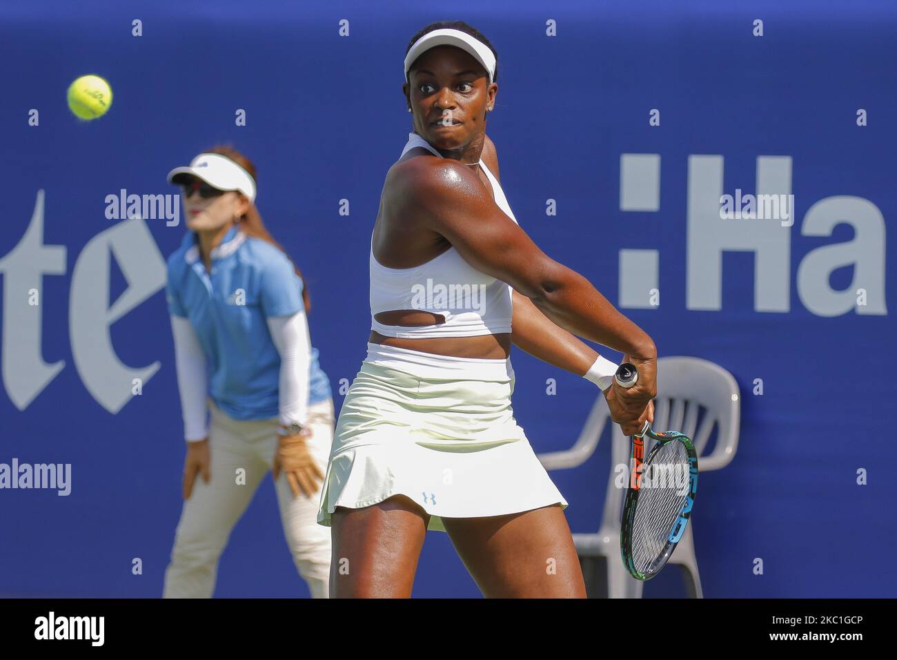 Sloane Stephens of USA and Na Lae Han of KOR match play during the WTA Korea Open single first ...