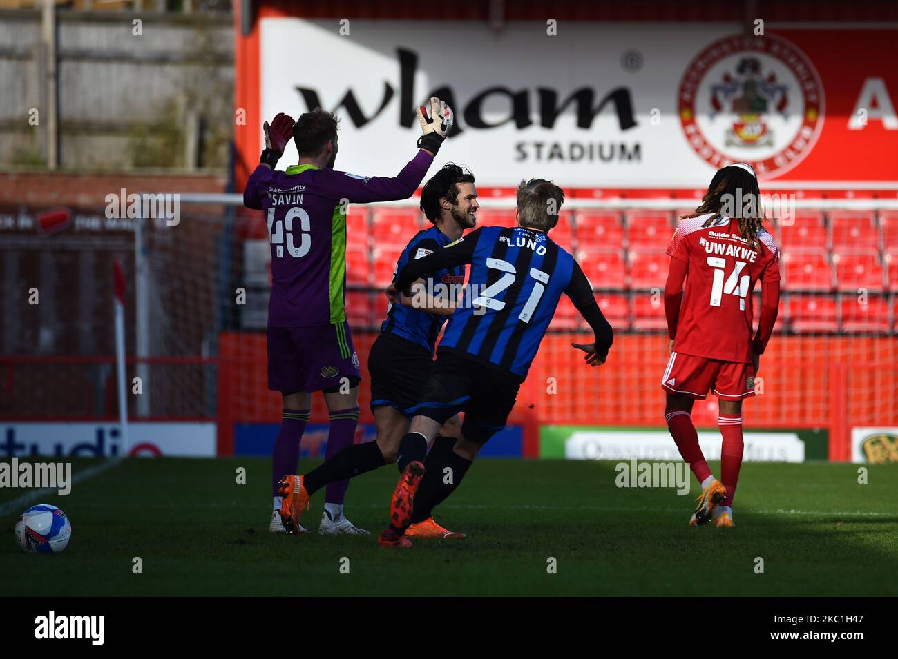 Jimmy Keohane of Rochdale celebrates his goal during the Sky Bet League ...