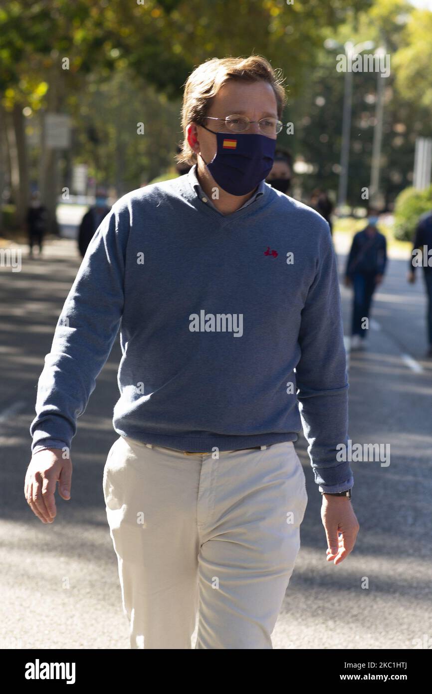 The mayor of Madrid Jose Luis Martinez Almeida walks the Paseo del ...