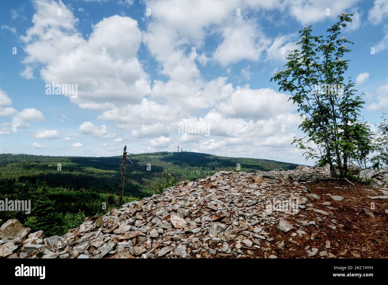 A view from the Celtic ring wall of Altkoenig to the Feldberg in Taunus ...