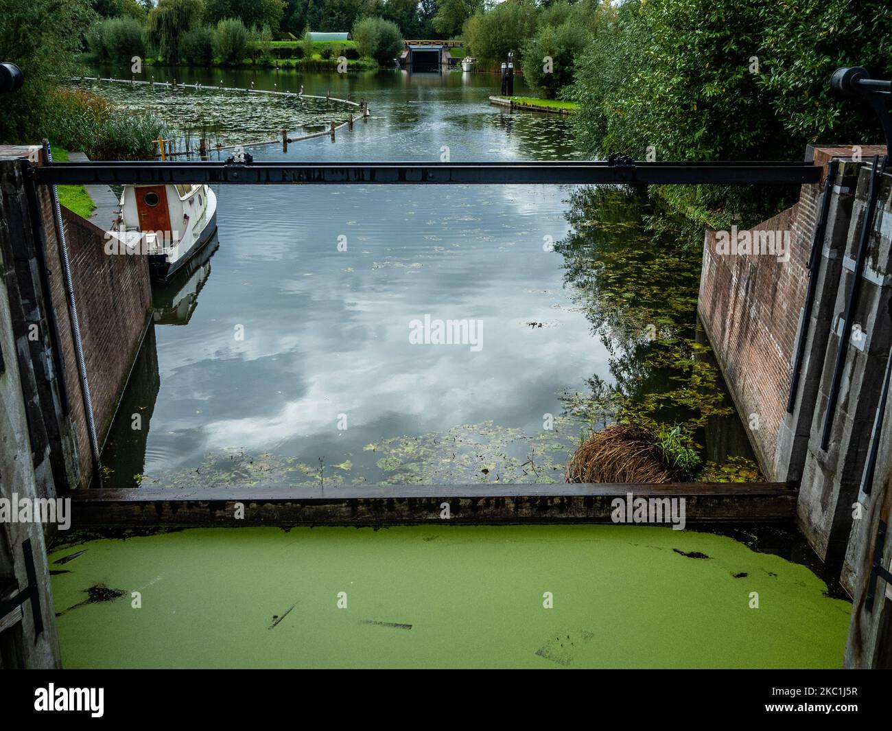 A view of an old sluice system, in The Netherlands, on October 10th ...