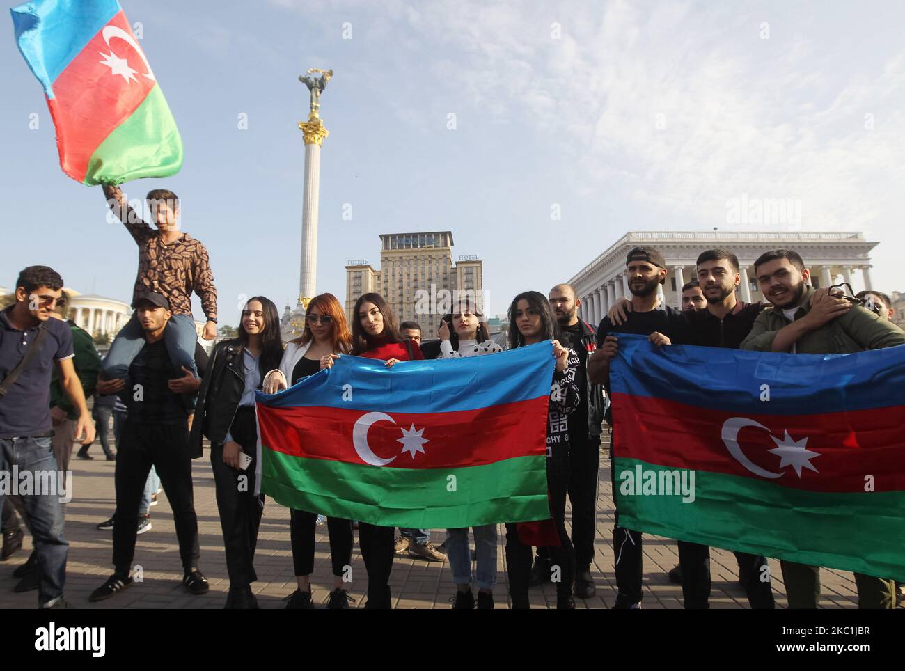 Ukraine wave azerbaijans flag hi-res stock photography and images - Alamy
