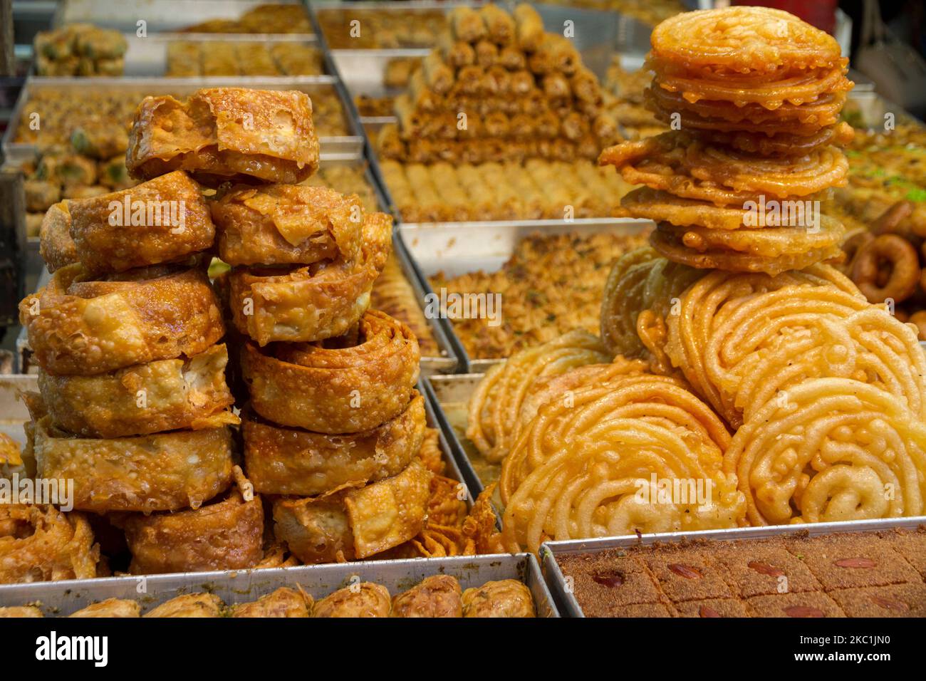moroccan chebakia and varied pastry cookies for sale at the market ...
