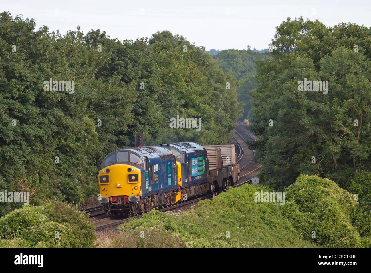 A pair of DRS Class 37 Diesel locomotives numbers 37087 and 37229 ...
