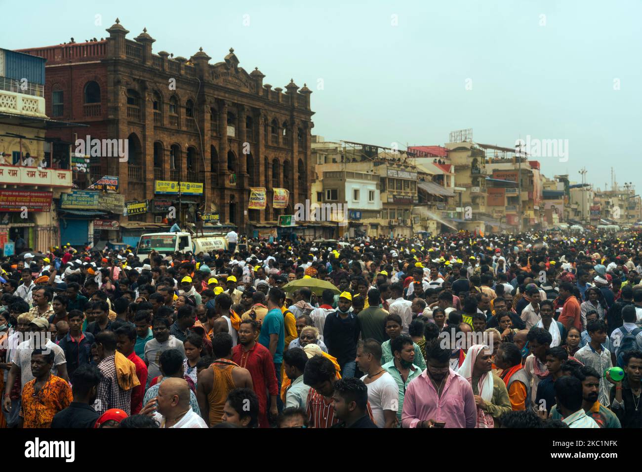 The crowd of devotees gathered on the streets of Puri to celebrate the ...