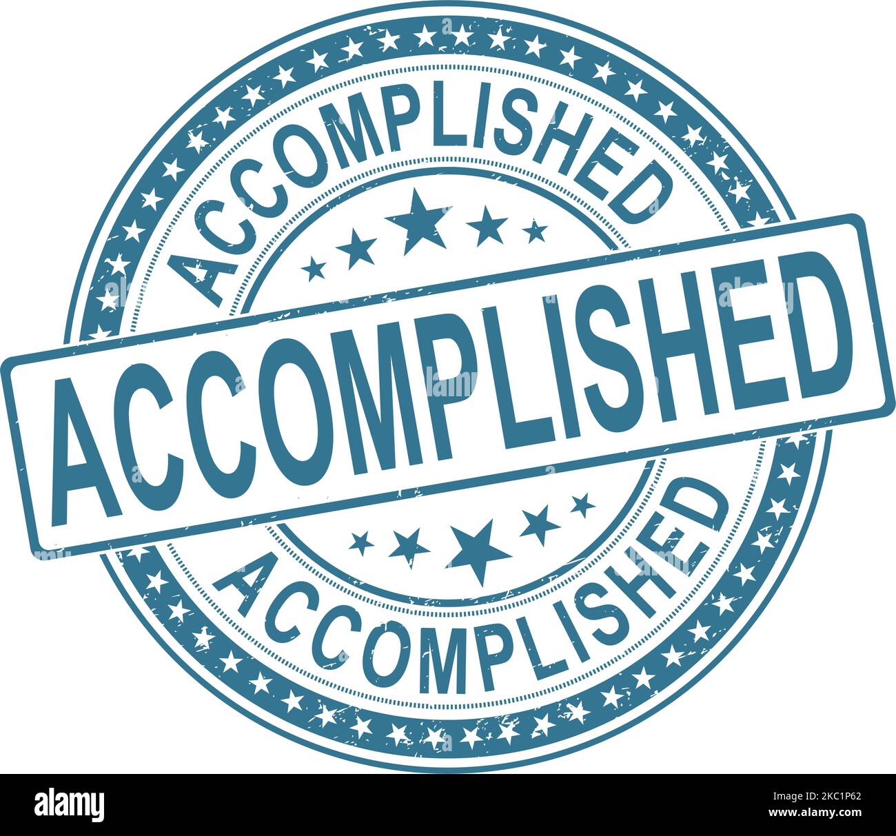 ACCOMPLISHED stamp imprint with dirty style. Blue vector rubber seal ...