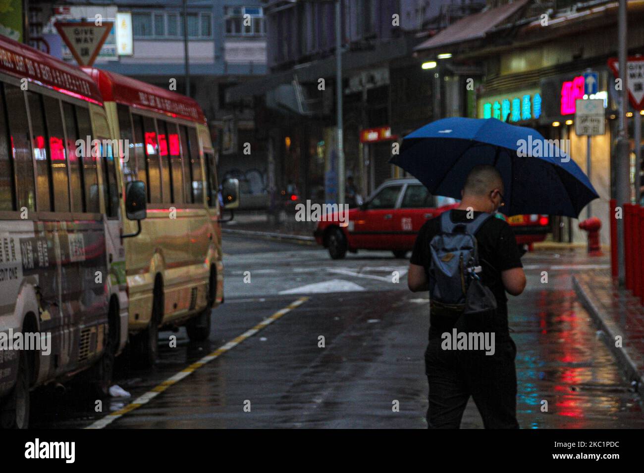 Hong Kong faced a Typhoon Signal 8 on Tuesday as many residents stayed ...