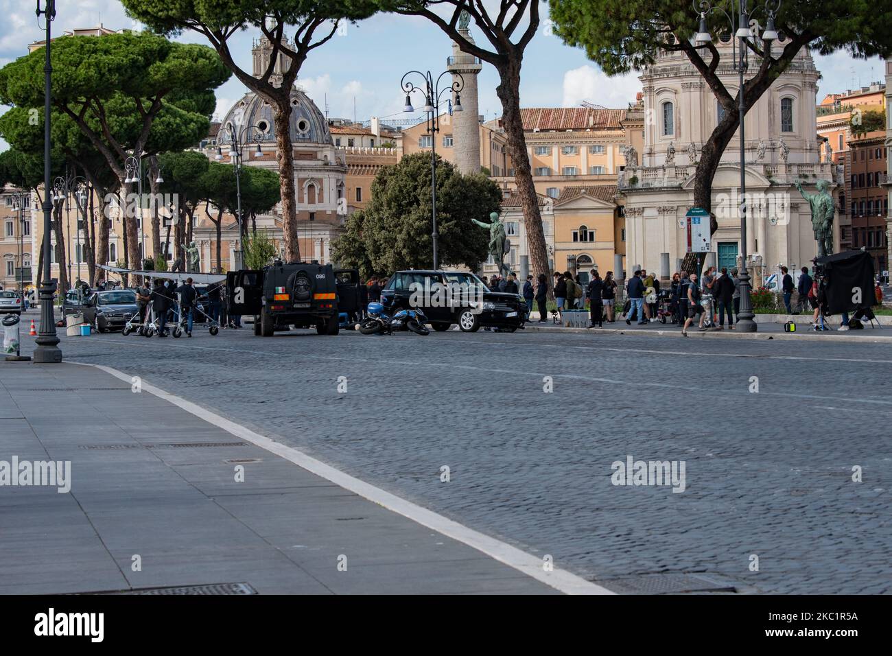 Tom Cruise in via dei Fori Imperiali for the filming of Mission ...