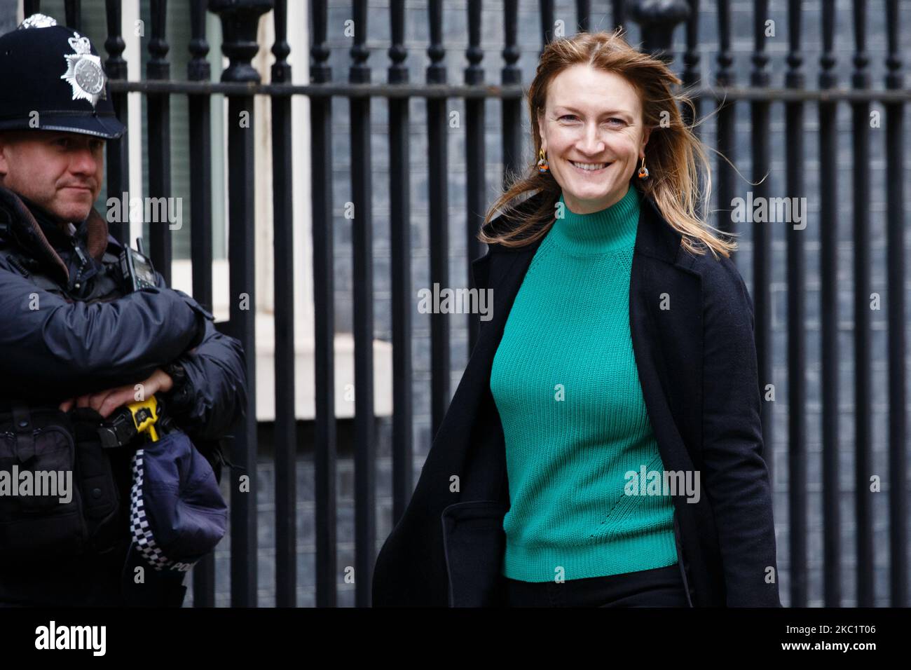 Allegra Stratton, recently appointed press secretary for the British ...