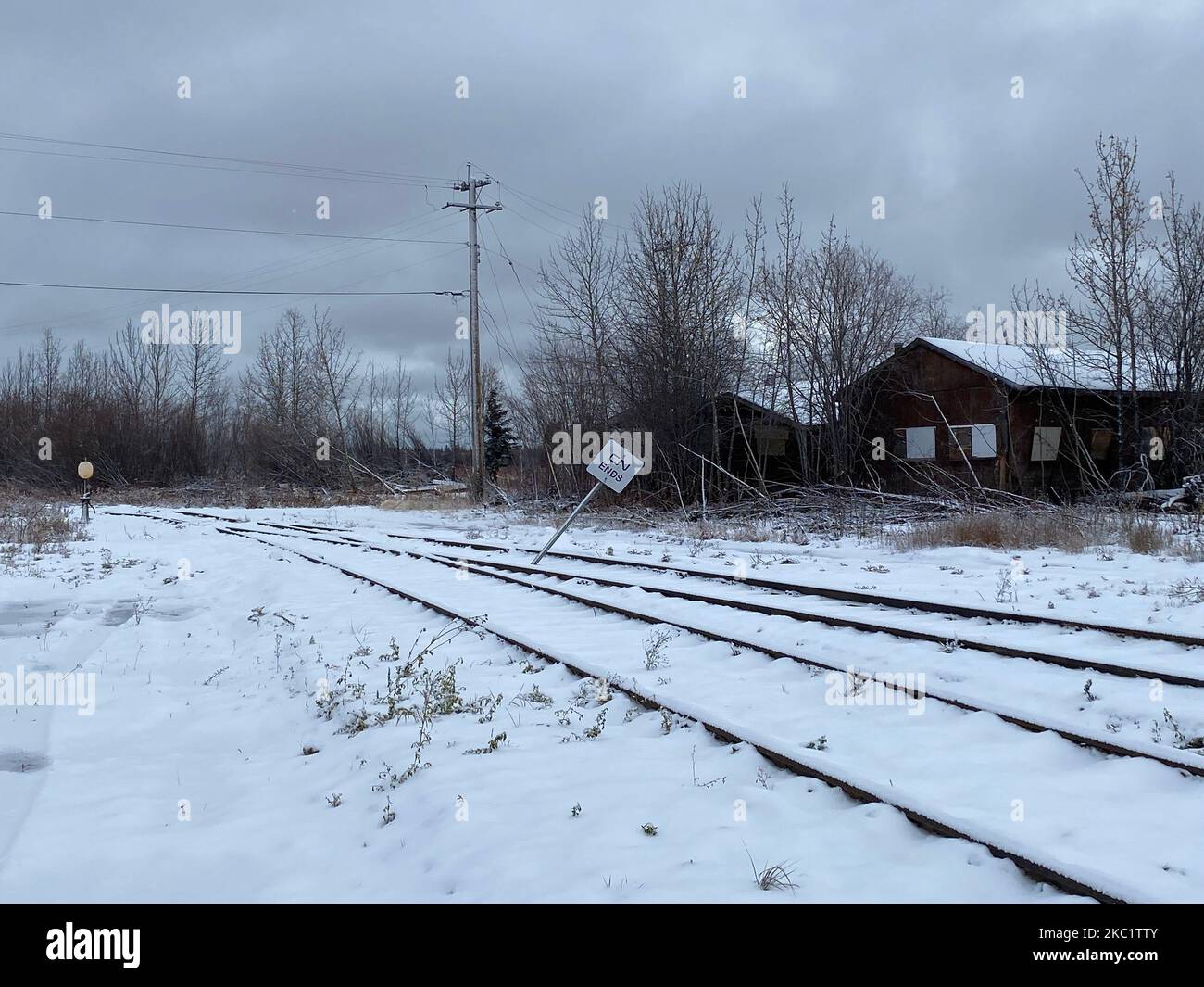 The CN rail line in Hay River, N.W.T., is shown on Wednesday, Oct. 26 ...