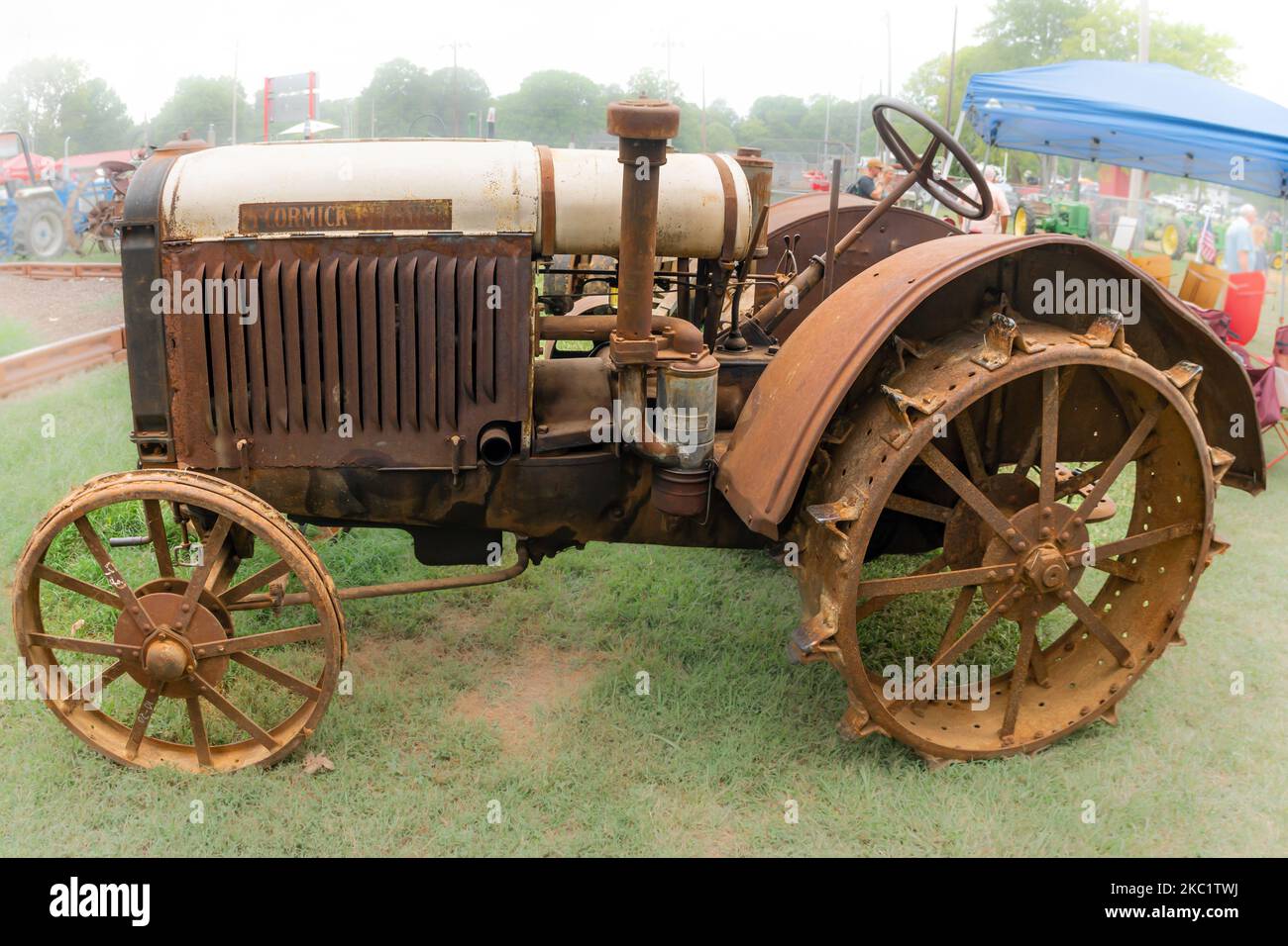 An antique McCormick Deering Tractor at Threshermen Show Adams ...
