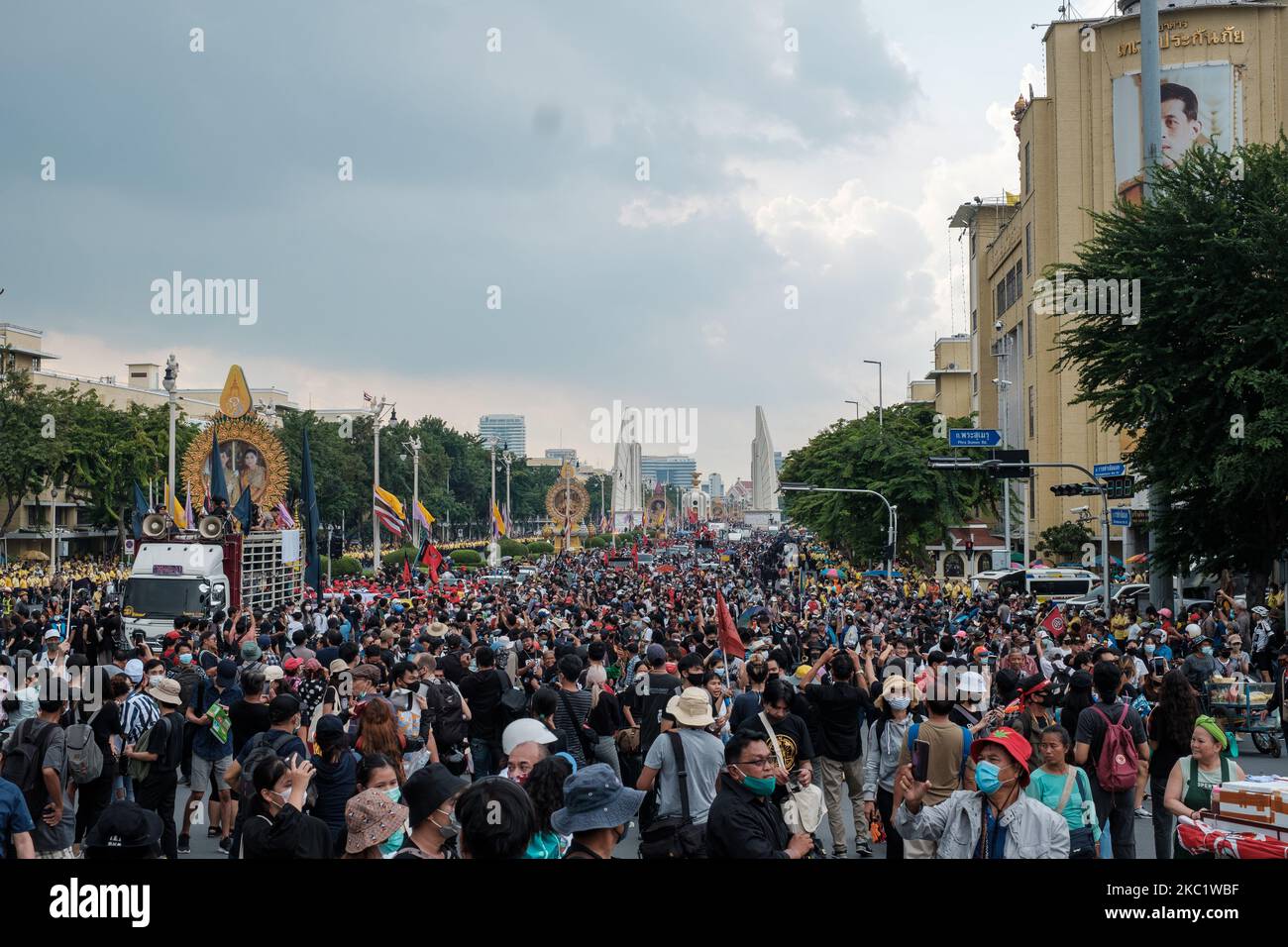 Pro-democracy activists and students gathered in numbers in Bangkok on ...