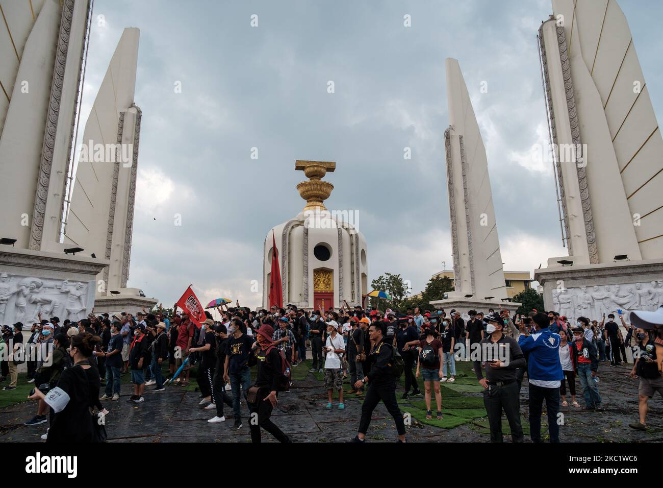 Pro-democracy activists and students gathered in numbers in Bangkok on ...