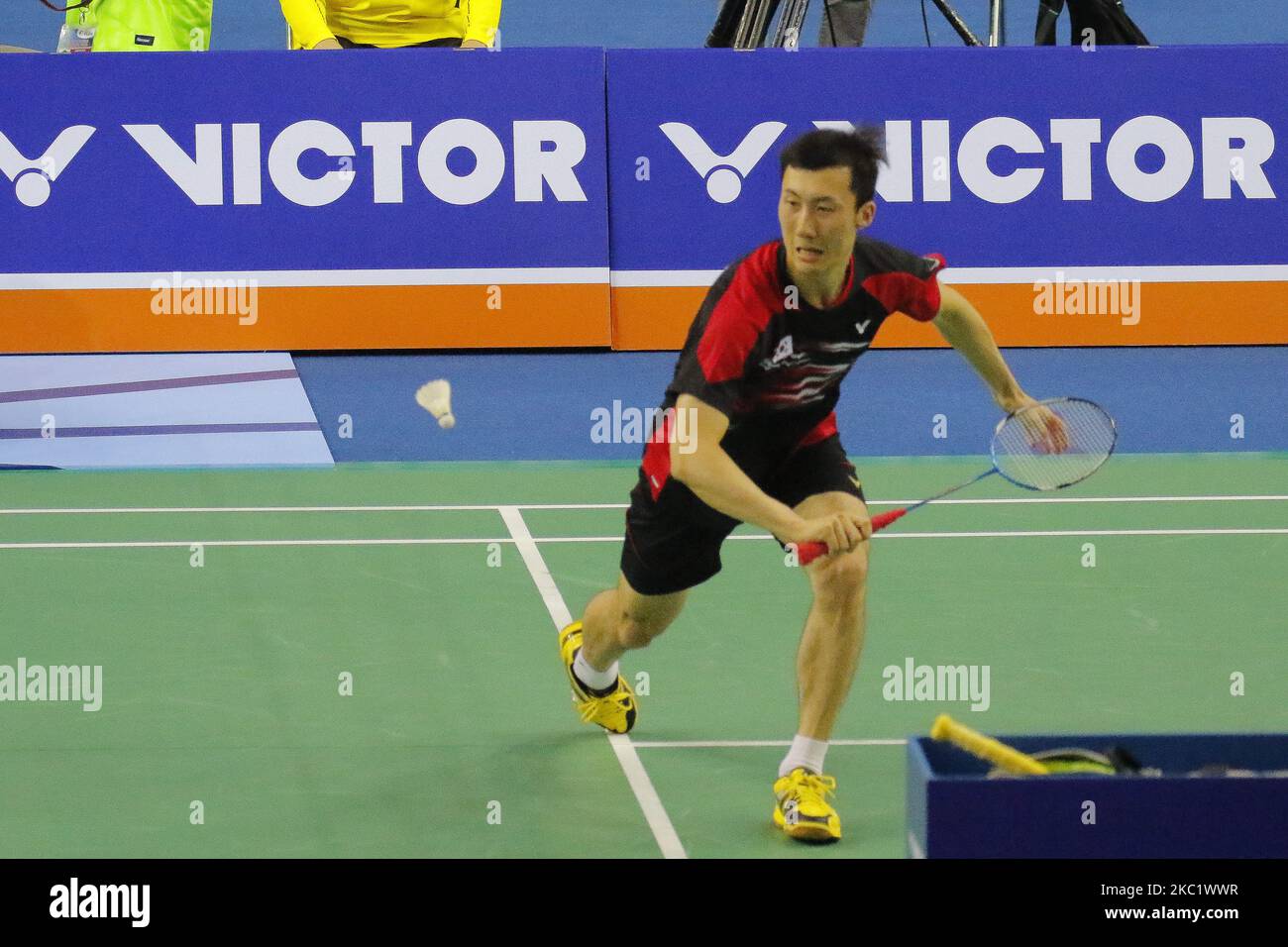 South Korea's Lee Yong Dae and his team mate Yoo Yeon Seong play match ...