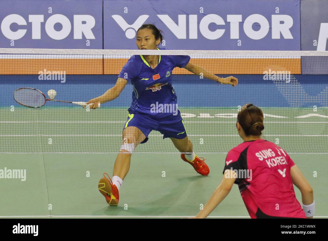 South Korea's Sung Ji Hyun play match during women's single final match ...