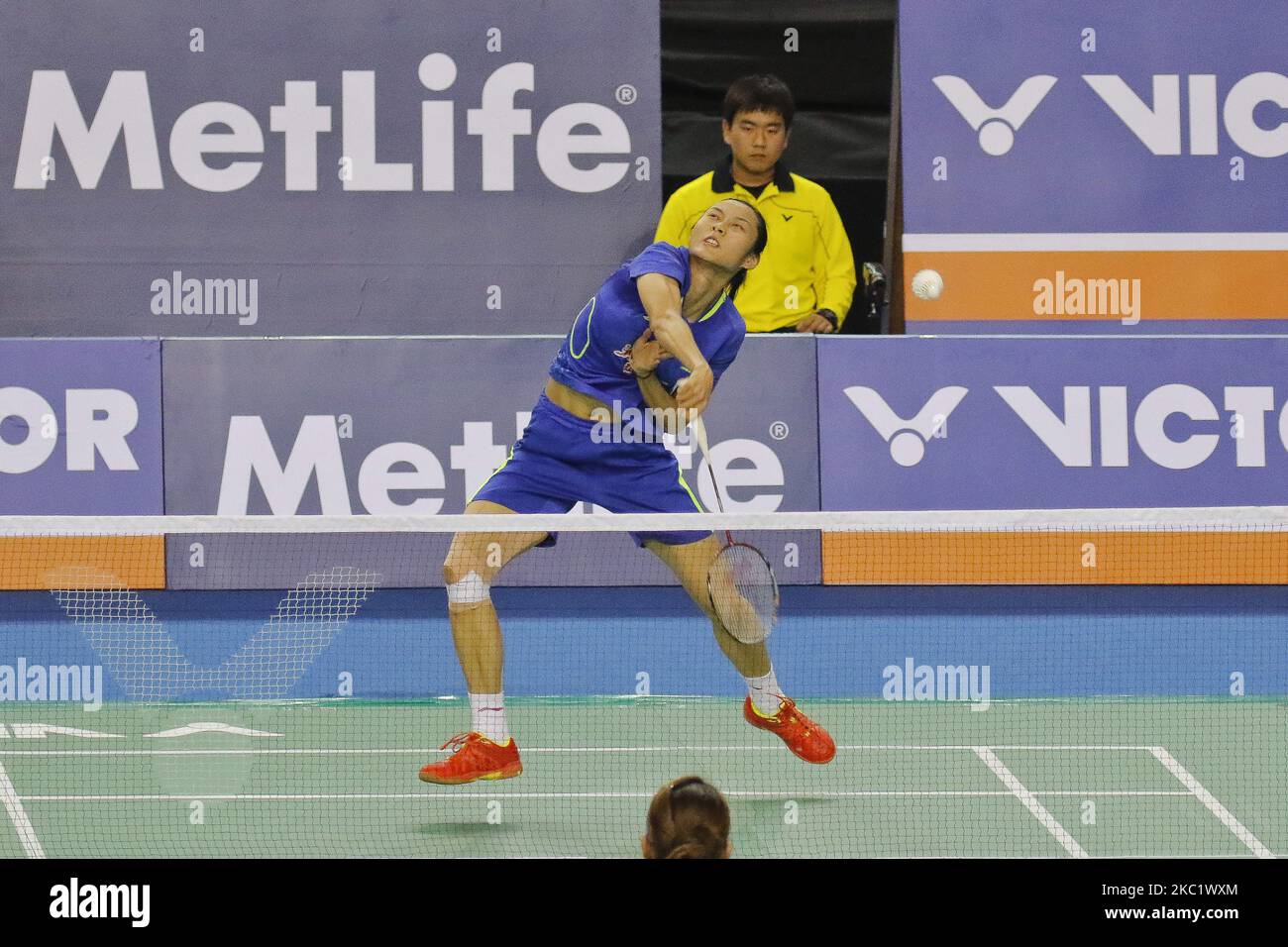 South Korea's Sung Ji Hyun play match during women's single final match ...