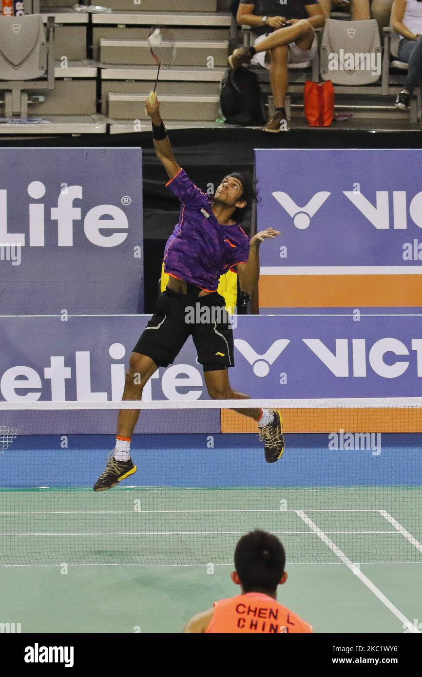 China's Chen Long play match during men's single final match against ...