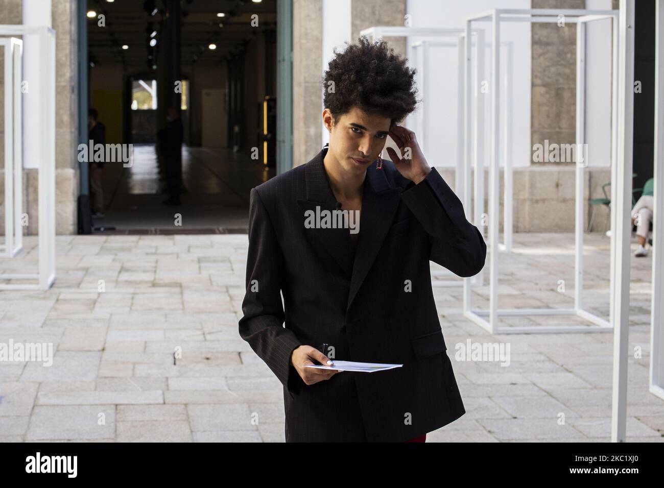 Model Luis Borges during the presentation of Portugal Fashion, in Porto ...