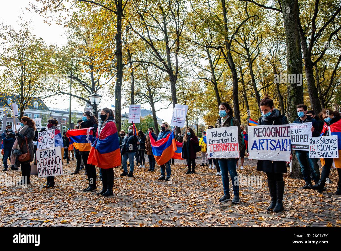 Hundreds of Armenian people are listening the speeches, during the ...