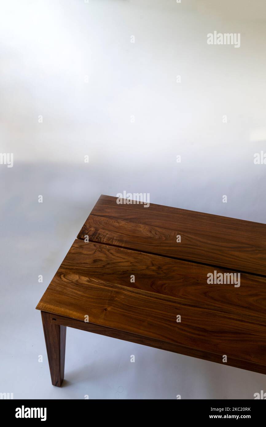 designer coffee table, solid wood base and top in terrazzo, oak wood on ...