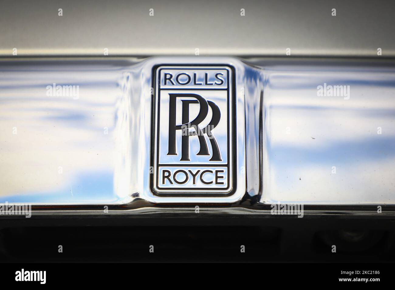 Logo of Rolls Royce car is pictured outdoors in Krakow, Poland, on ...