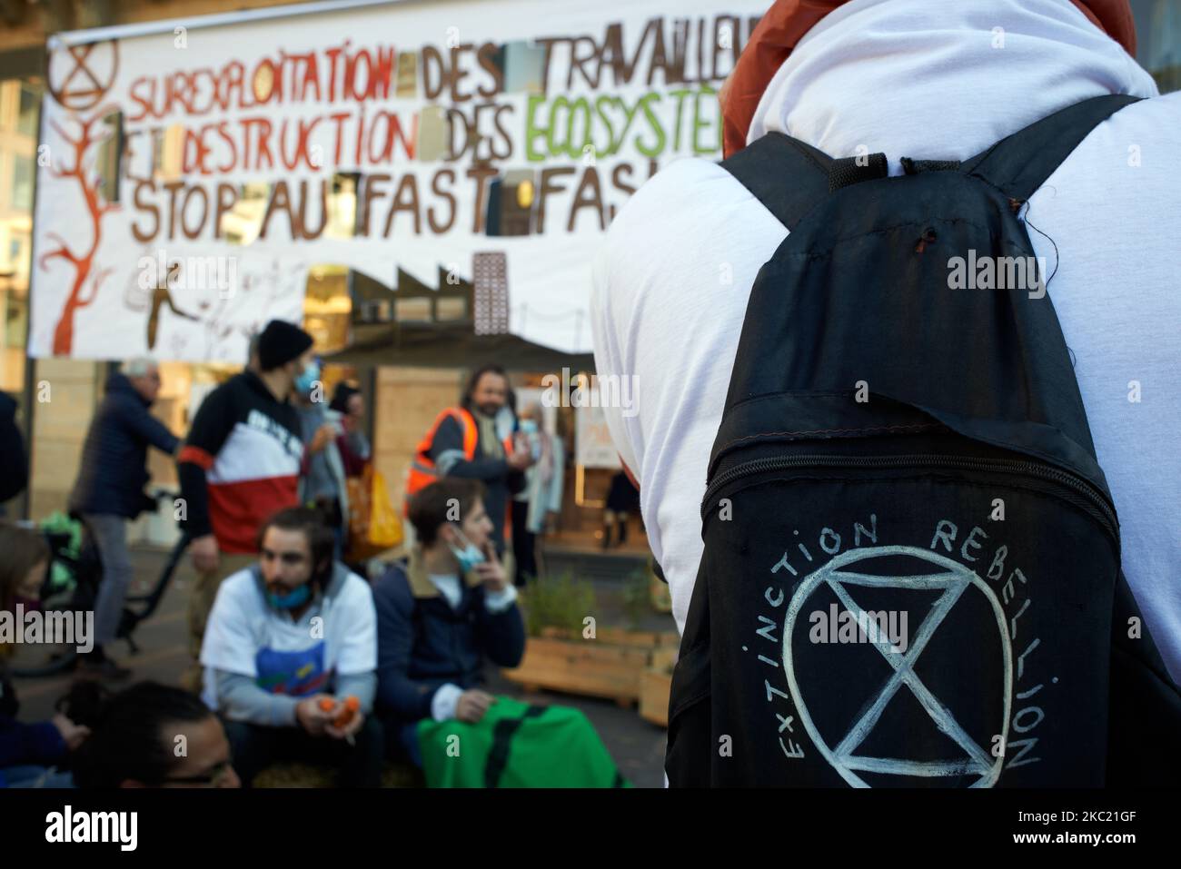 Members and activists from the NGO XR (extinction rebellion) and Youths ...