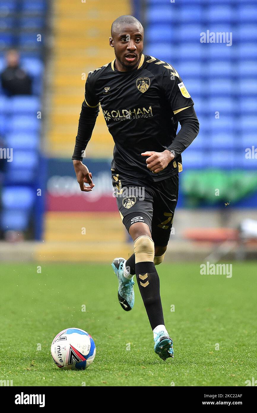 Oldham Athletic's Dylan Bahamboula in action during the Sky Bet League ...