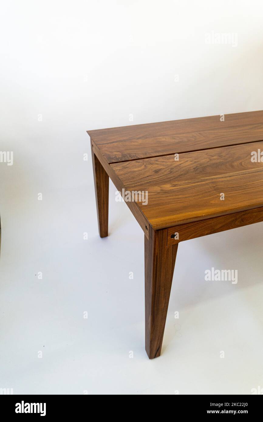 designer coffee table, solid wood base and top in terrazzo, oak wood on ...