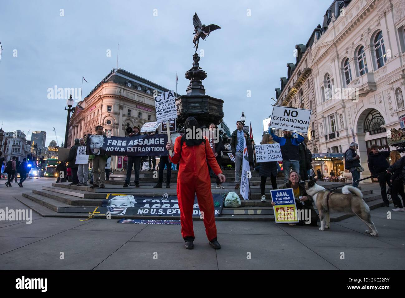Freedom for Assanage protest in London, England on 17th October 2020 ...