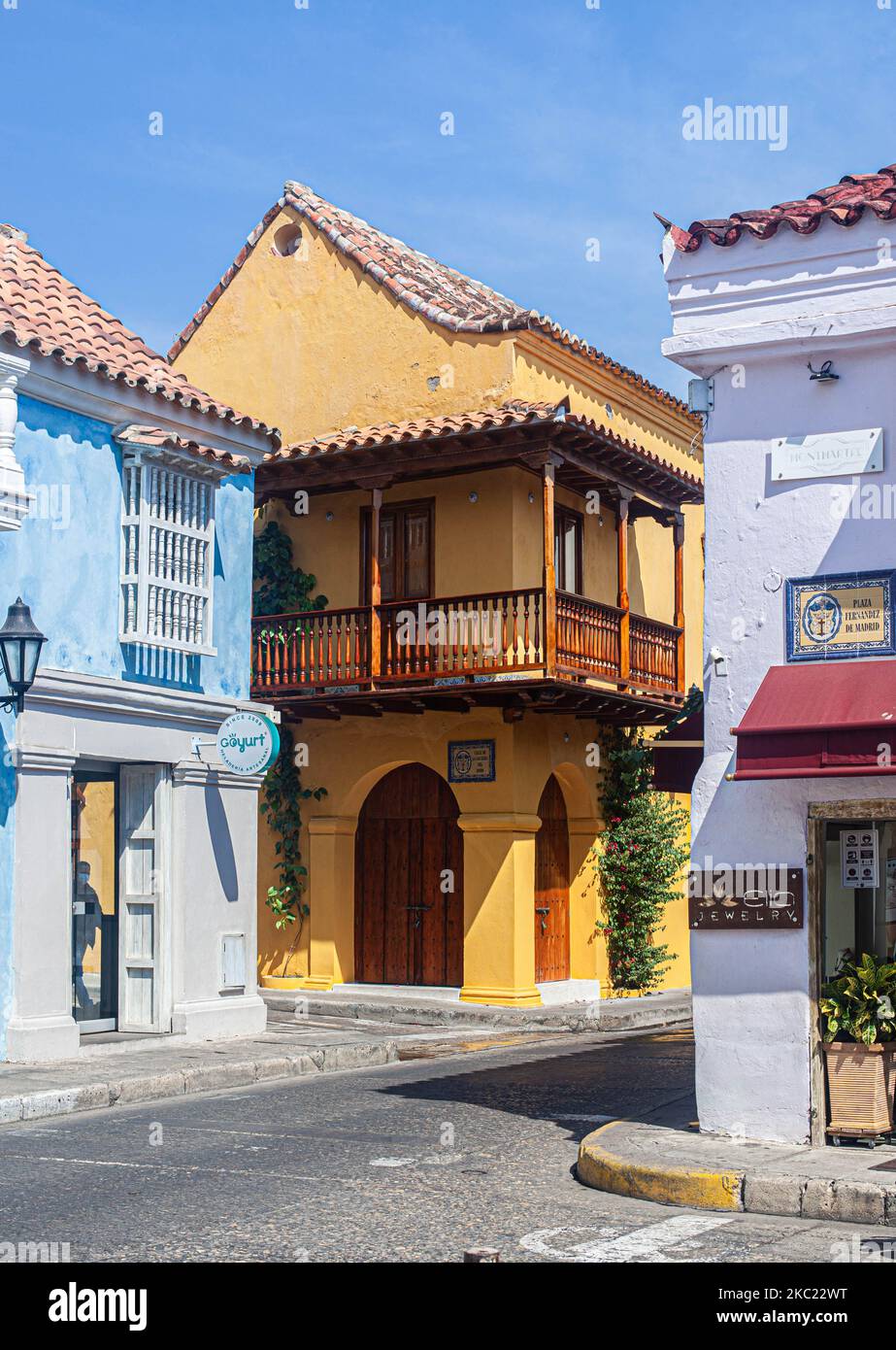 Three converging street corners, Cartagena de Indias, Colombia Stock ...