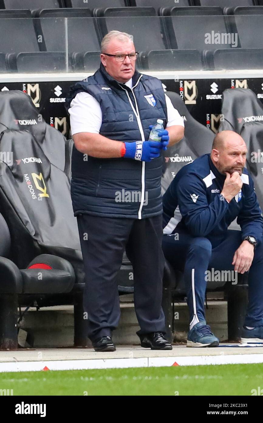 Gillingham's manager Steve Evans during the first half of the Sky Bet League One match between ...