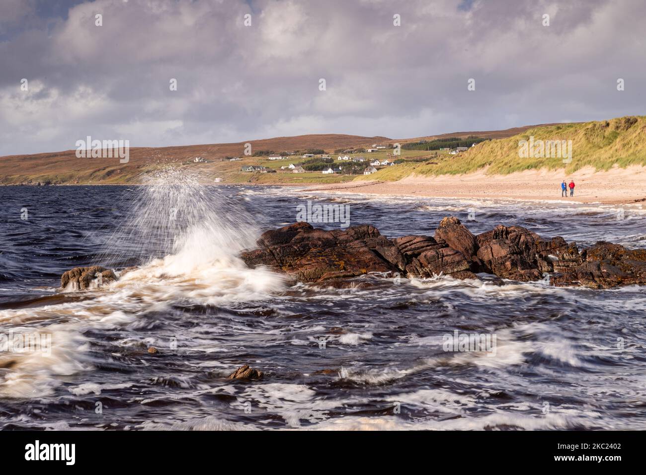 Big sand beach at Gairloch on the atlantic coast of Wester Ross ...