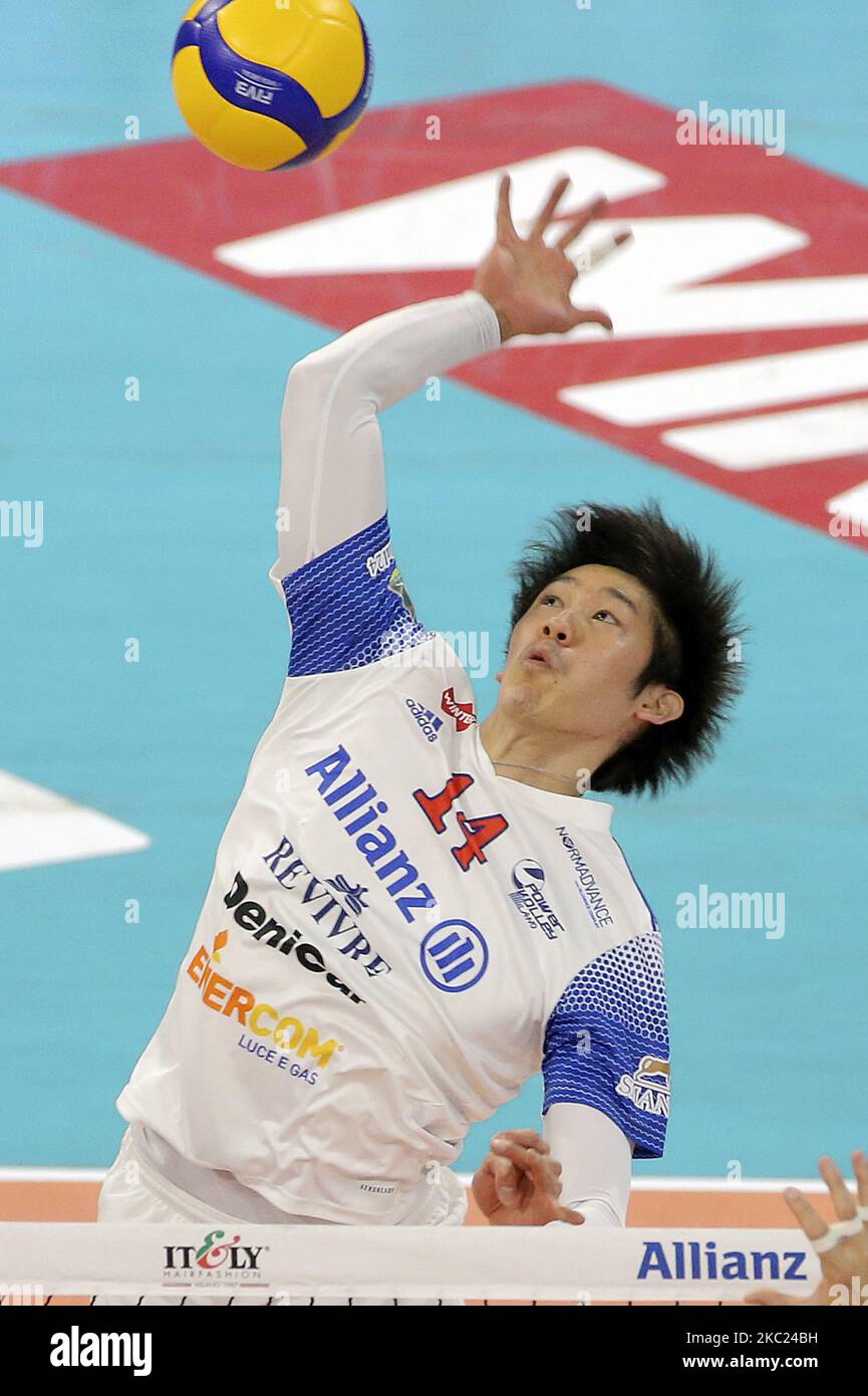 Yuki Ishikawa of Allianz Powervolley Milano in action during the Volley ...