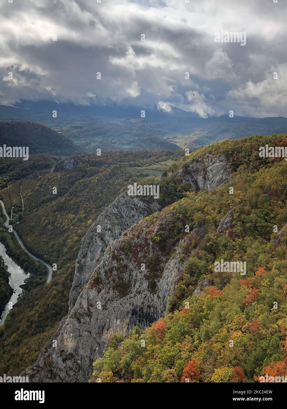The breathtaking scene of the mountain gorge landscape, vertical Stock ...
